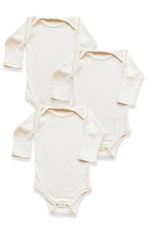 TENTH & PINE 3-pack Organic Long Sleeve Baby Bodysuit - Natural