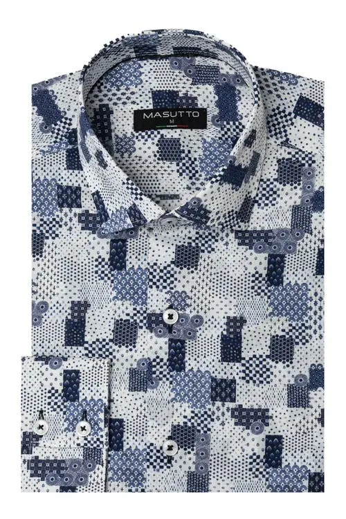 MASUTTO Mirisola Print Button-up Long Sleeve Shirt - White