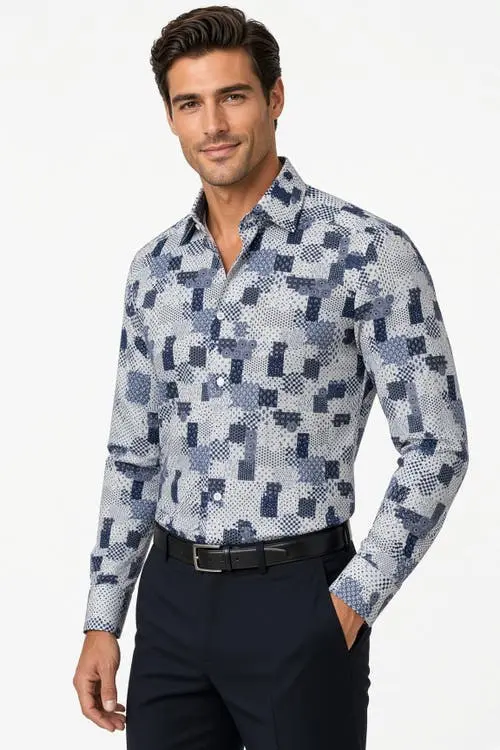 MASUTTO Mirisola Print Button-up Long Sleeve Shirt - White