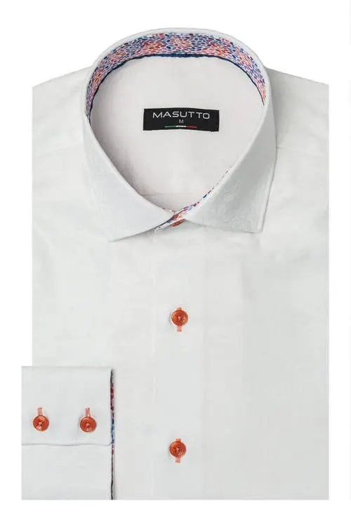 MASUTTO Solomon Jacquard Button-up Shirt - White