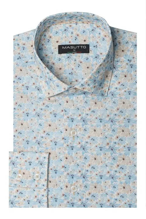MASUTTO Ryan Print Button-up Long Sleeve Shirt