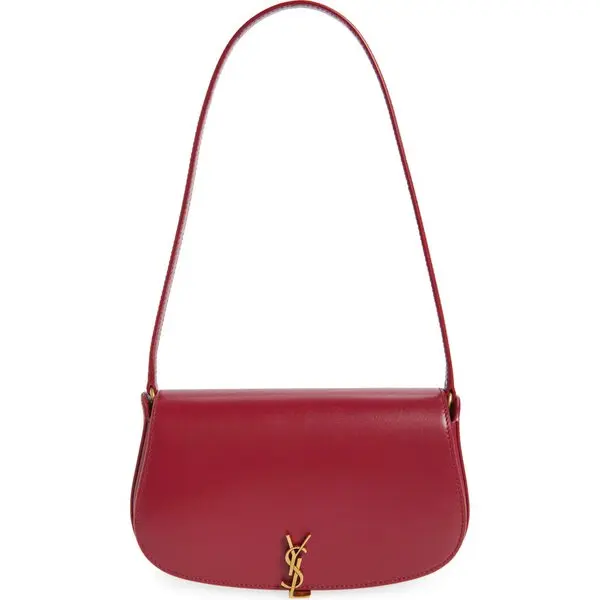 Saint Laurent Mini Cassandre Flap Leather Shoulder Bag - Raspberry Pink