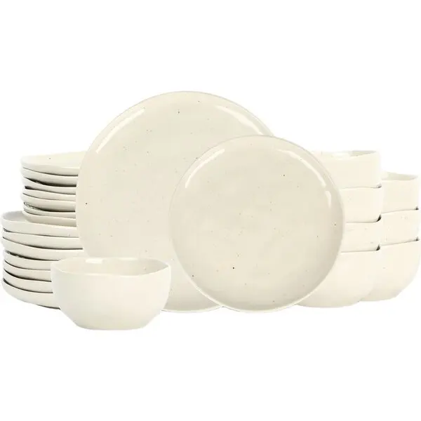 STONE + LAIN Mirella Stoneware 24-piece Dinnerware Set - Beige