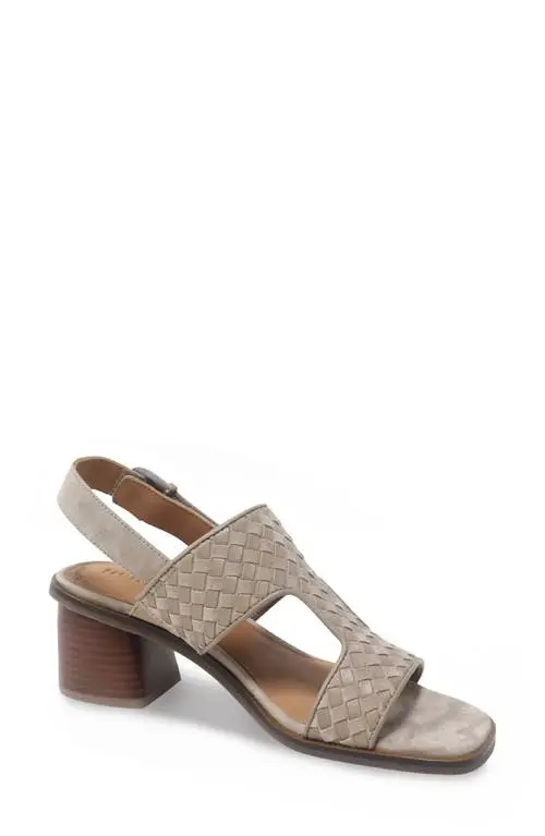 Gentle Souls Manda Woven Leather Sandals - Mushroom Leather