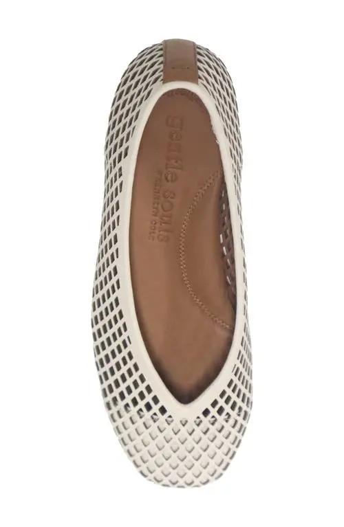 Gentle Souls Willow Perf Ballet Flat - Stone Leather