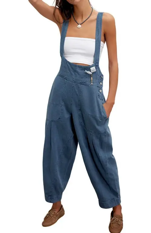 Free People Felix Tapered Overalls - Flint Stone