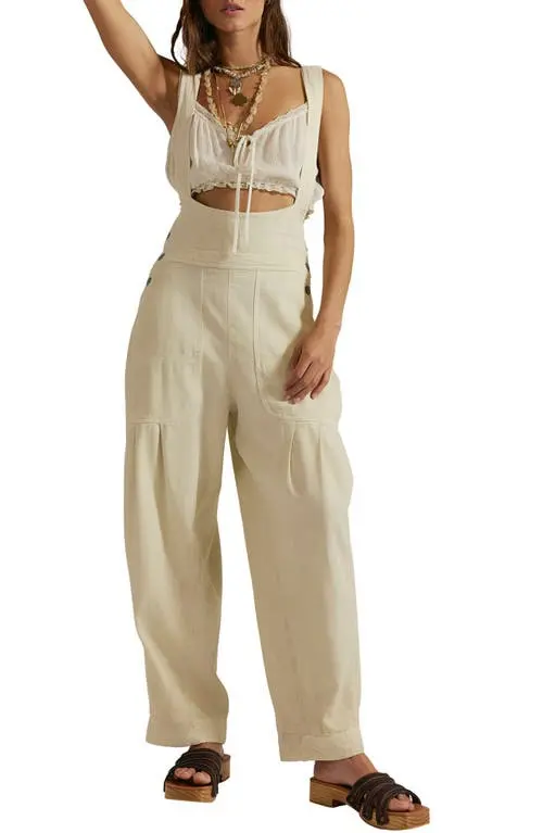 Free People Felix Tapered Overalls - Tofu