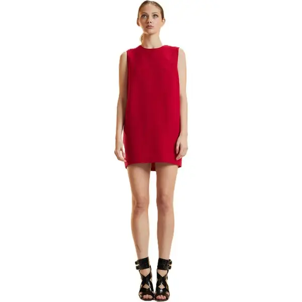 Cynthia Rowley Silk Wool Mini Shift Dress - Red