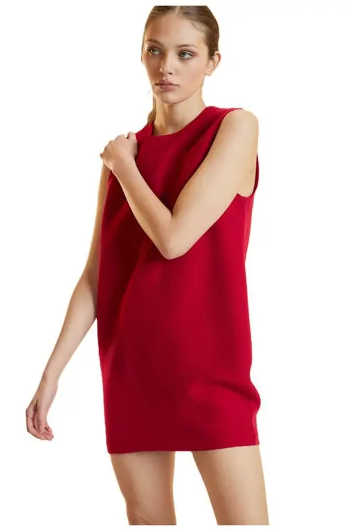 Cynthia Rowley Silk Wool Mini Shift Dress - Red