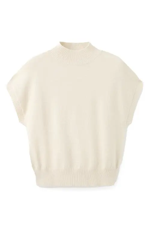 Mango Metallic Mock Neck Short Sleeve Sweater