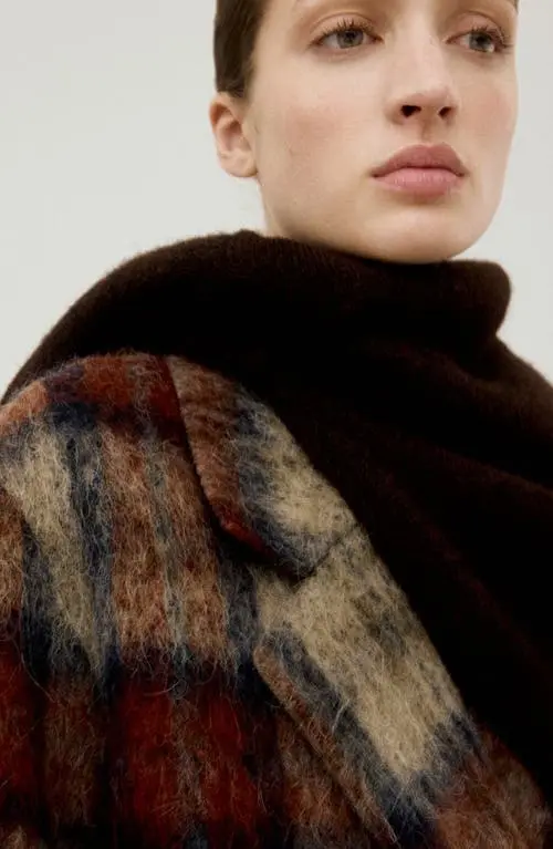 Mango Plaid Wool-blend Double-breasted Coat - Beige