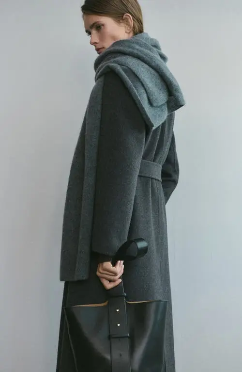 Mango Belted Wool-blend Coat