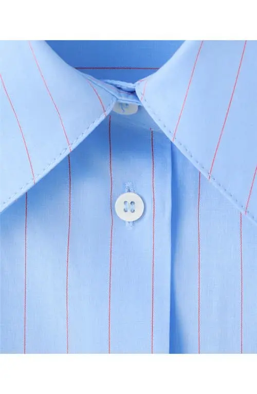 Mango Striped Poplin Button-up Shirt - Blue