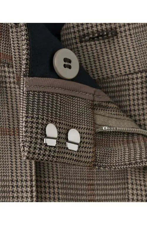 Mango High Rise Straight Leg Check Pants