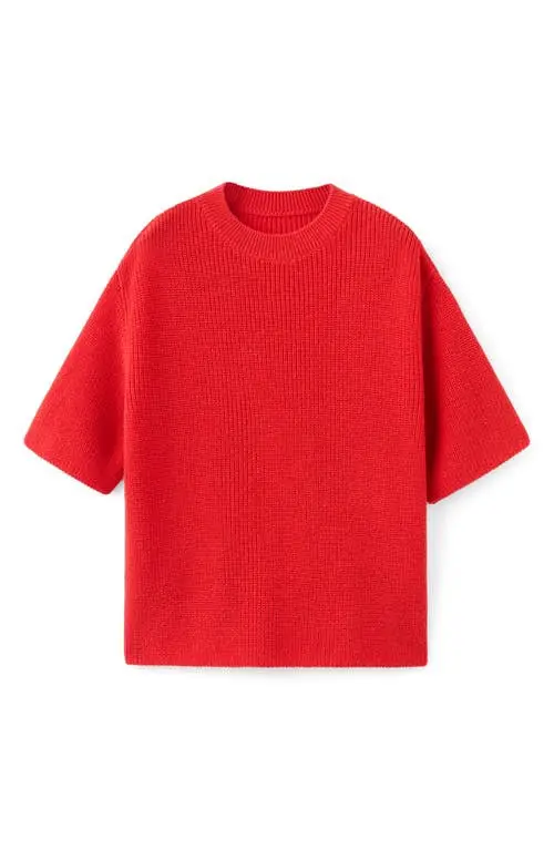 Mango Three-quarter Sleeve Crewneck Sweater