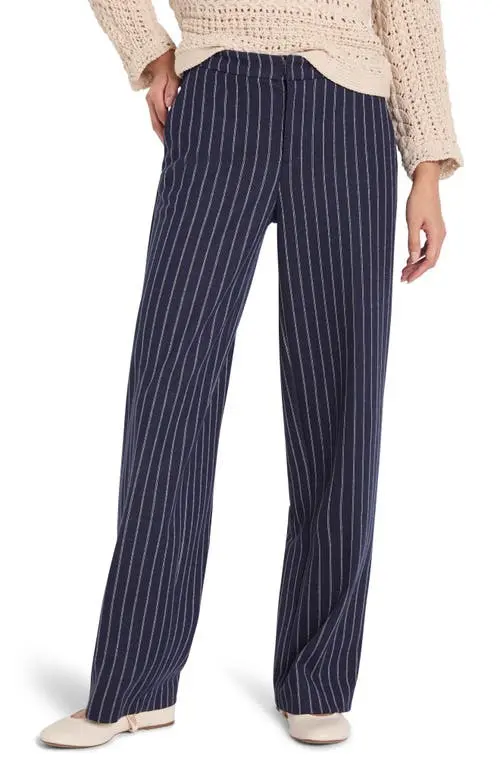 NIC+ZOE Leno Pinstripe Pants - Indigo Multi