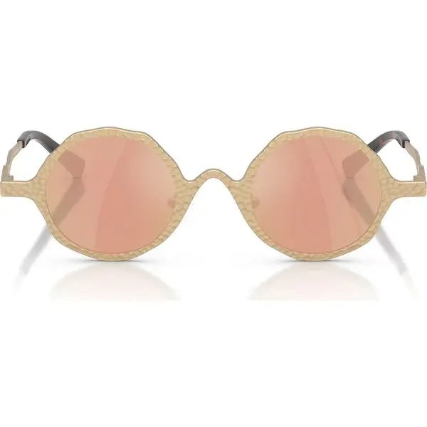 Emporio Armani 41mm Round Sunglasses - Pale Gold/brown Rose Gold