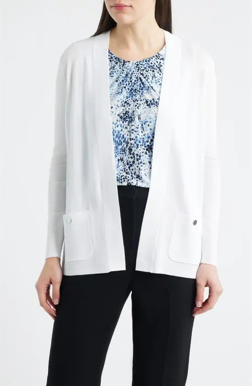 Anne Klein Open Front Cardigan - Crisp White