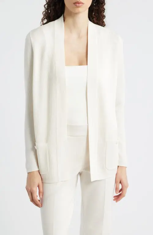 Anne Klein Open Front Cardigan - White Dove