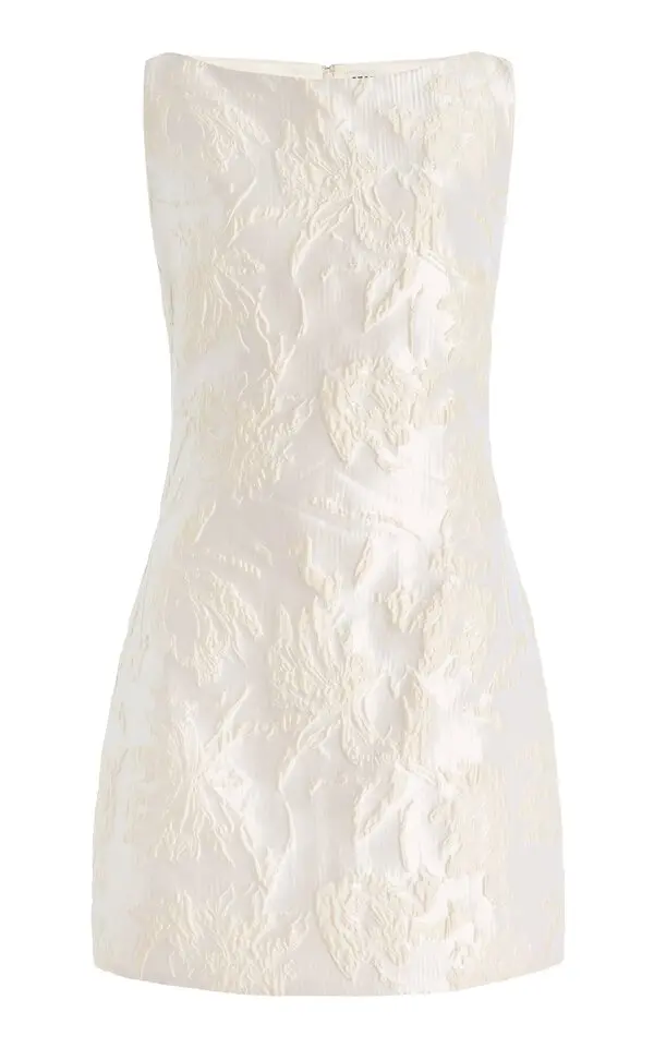 Staud Mimi Jacquard Mini Dress - Ivory