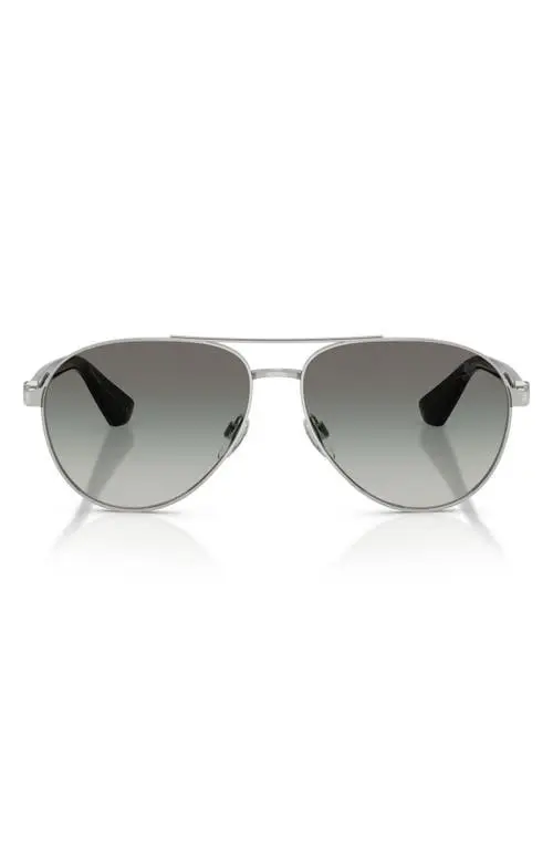 Burberry 59mm Gradient Pilot Sunglasses - Silver/grey Gradient