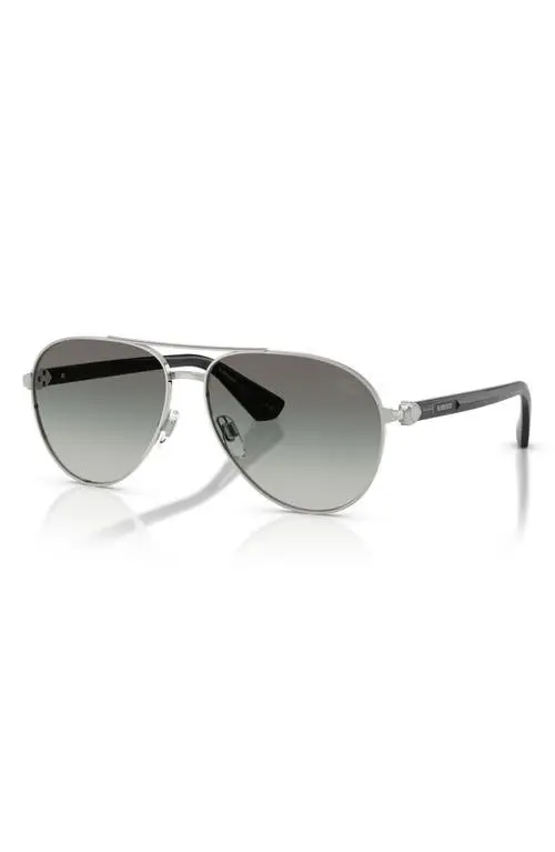 Burberry 59mm Gradient Pilot Sunglasses - Silver/grey Gradient