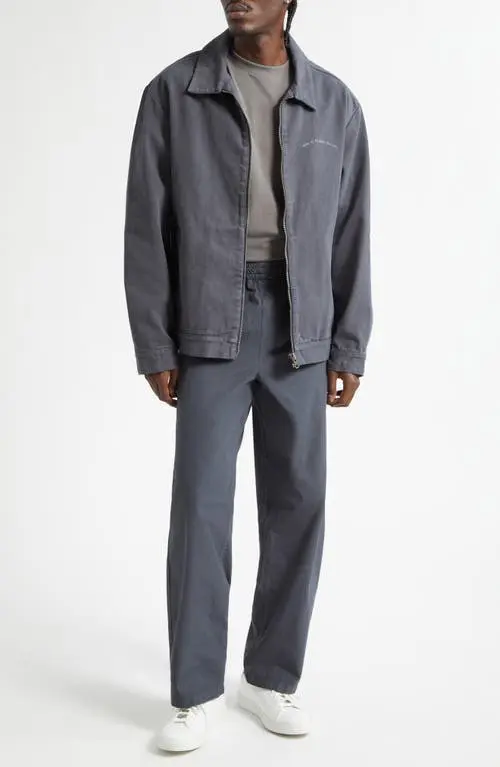 PALMES Lake Cotton Twill Zip Jacket - Charcoal