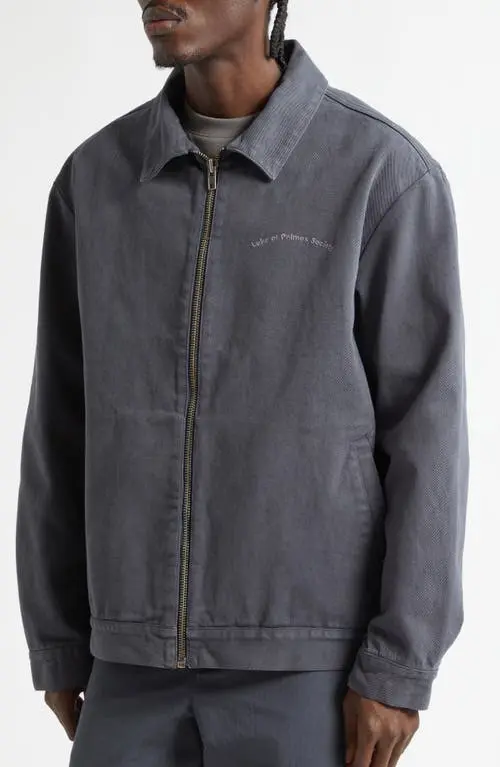 PALMES Lake Cotton Twill Zip Jacket - Charcoal