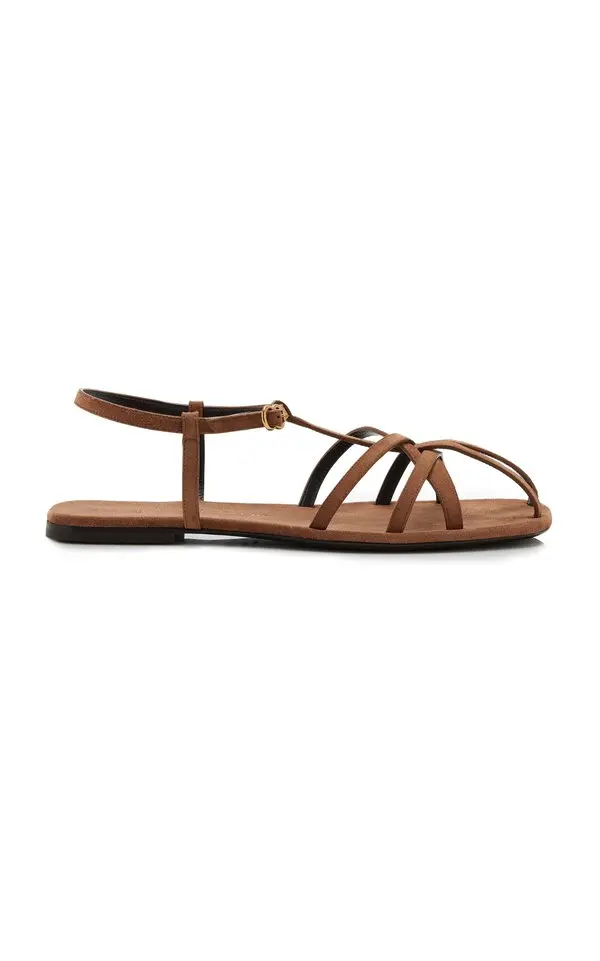 HERBERT LEVINE The Catch Suede Sandals - Brown