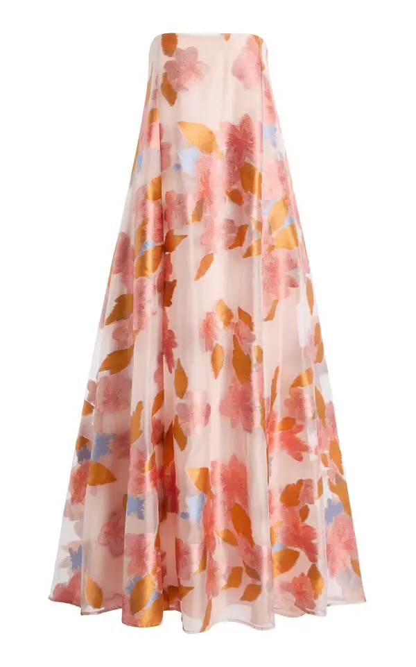 Staud Allyson Embroidered Tulle Maxi Dress