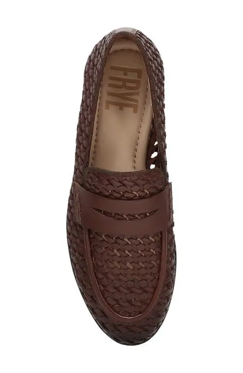 THE FRYE COMPANY Faith Woven Penny Loafer - Dark Brown
