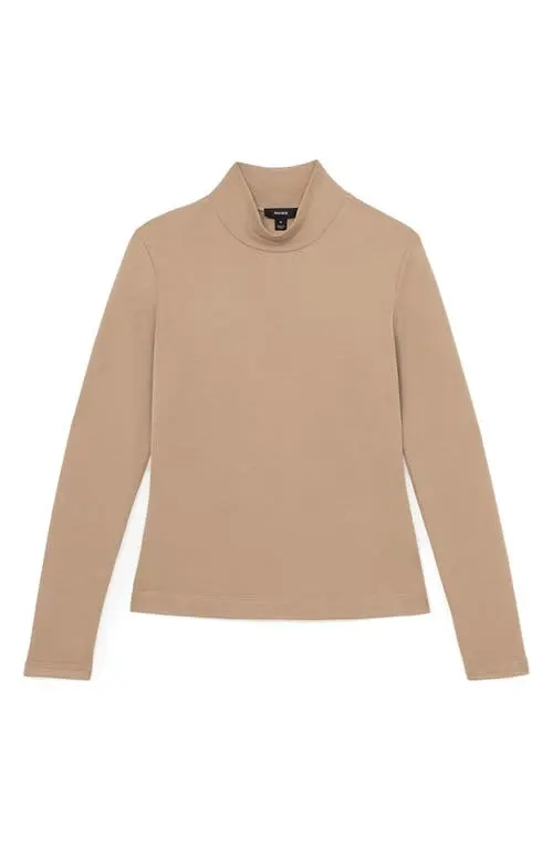 REISS Molly Mock Neck Top - Camel