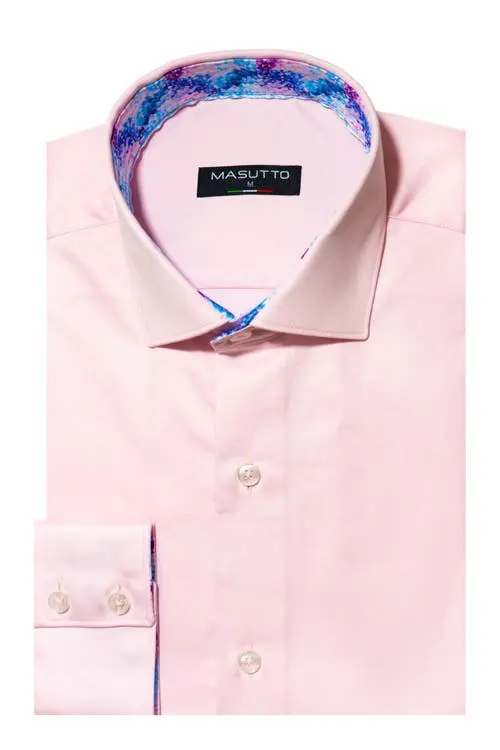 MASUTTO Jude Solid Button-up Long Sleeve Shirt