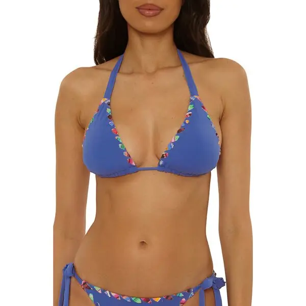 BECCA® By Rebecca Virtue On The Edge Triangle Bikini Top - Lapis