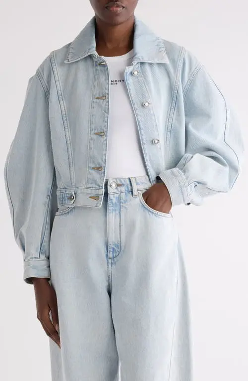 Givenchy Cocoon Reversed Denim Jacket - Light Blue
