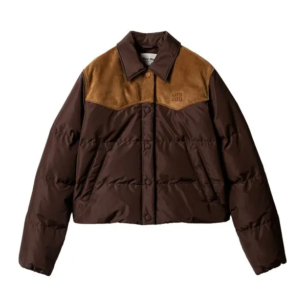 Miu Miu Blouson Down Jacket - Brown