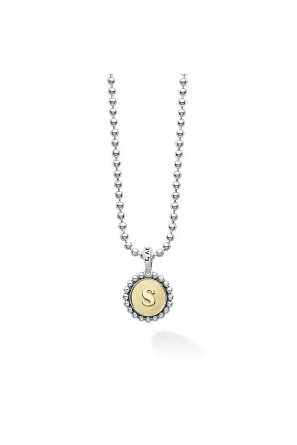 Lagos Signature Caviar Initial S Charm Necklace - Gold