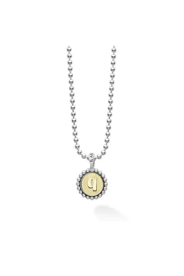 Lagos Signature Caviar Q Initial Charm Necklace - Gold