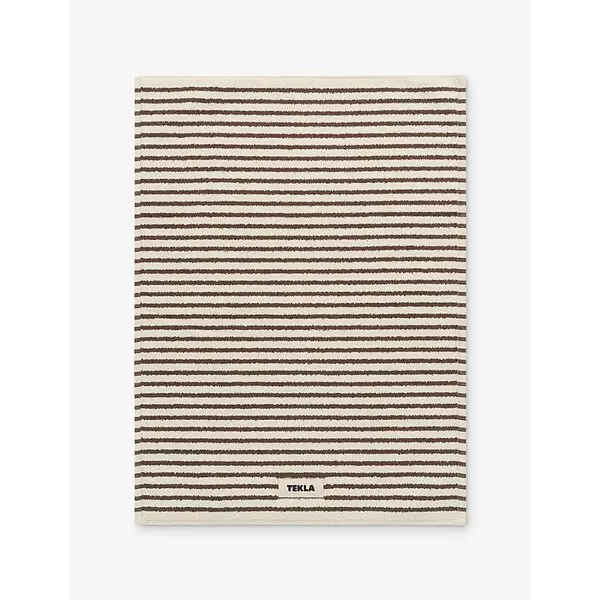 TEKLA Striped Cotton Bath Mat 70cm X 50cm - Kodiak Stripes