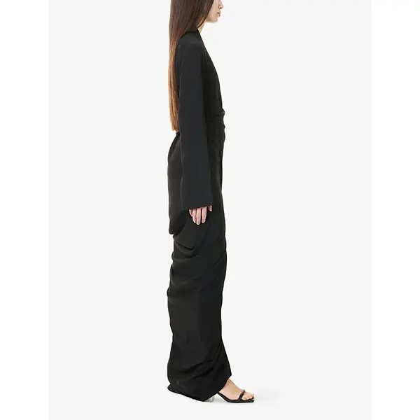 Rick Owens Draped Woven Gown - Black