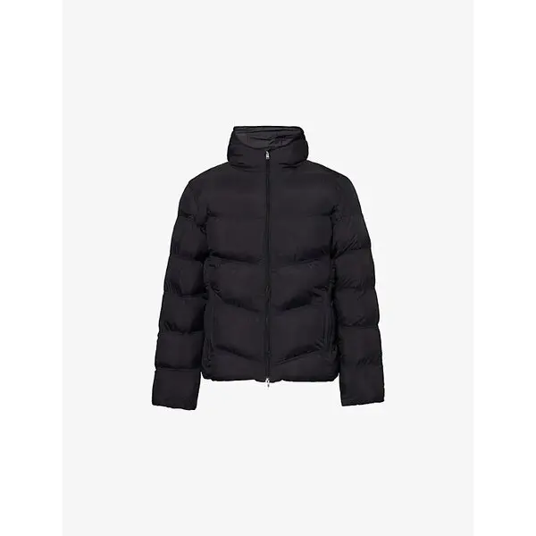 ARNE Chevron Hooded Shell-down Puffer Jacket - Black