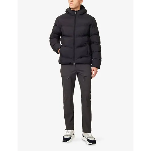 ARNE Chevron Hooded Shell-down Puffer Jacket - Black