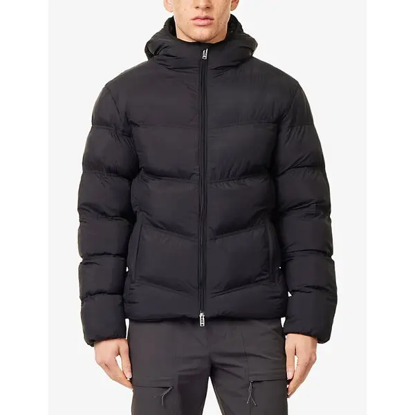 ARNE Chevron Hooded Shell-down Puffer Jacket - Black
