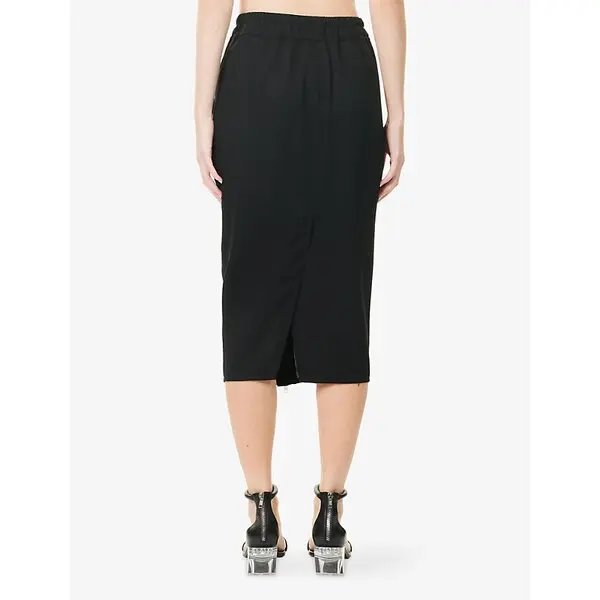 Rick Owens Zip-front Wool Midi Skirt