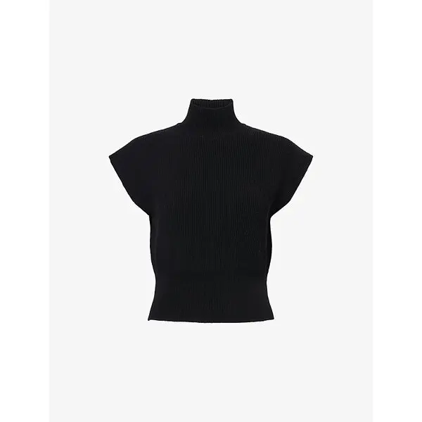 Rick Owens Sleeveless Wool Turtleneck Top