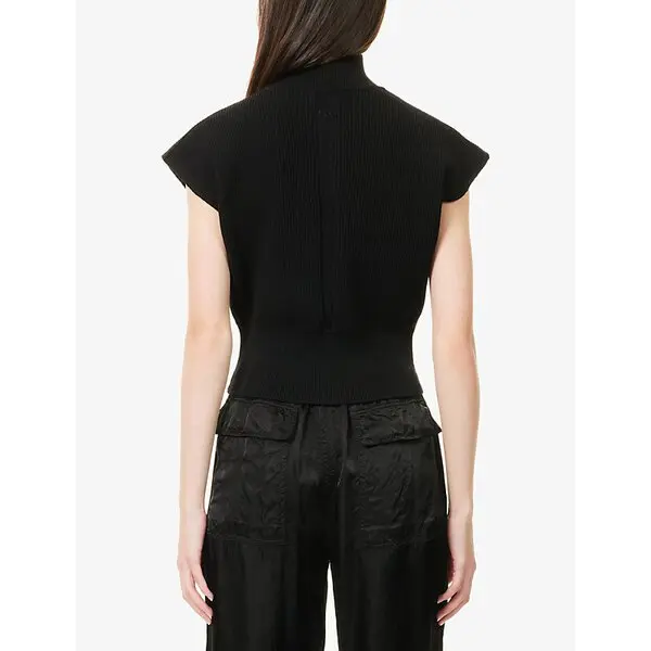Rick Owens Sleeveless Wool Turtleneck Top