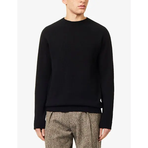Sunspel Relaxed-fit Lambswool Jumper - Black