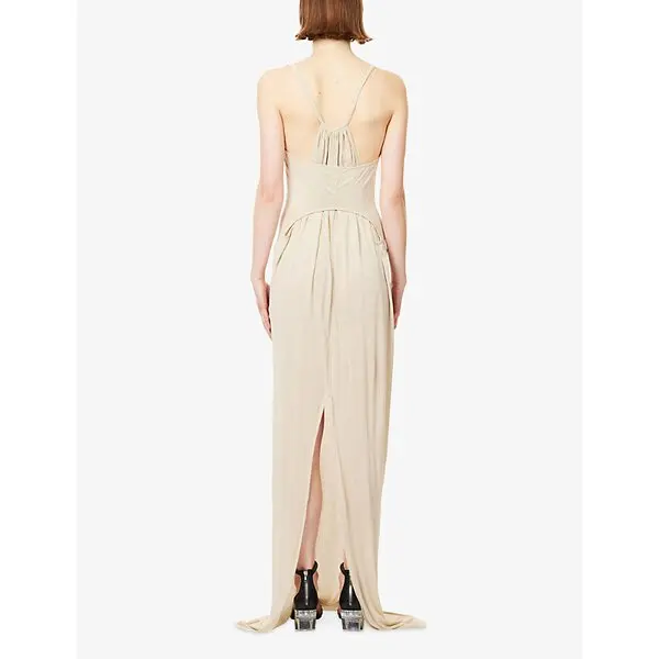 Rick Owens Sleeveless Jersey Maxi Dress - Sand | Editorialist
