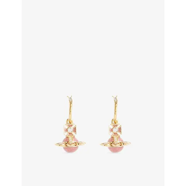 VIVIENNE WESTWOOD Capucine Orb Drop Earrings - Gold/wht Crystal/fuchsia