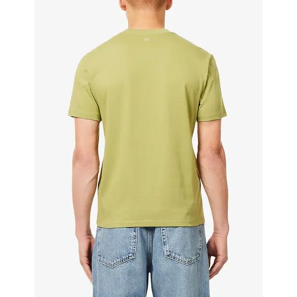 AMI Paris Adc Logo-embroidered Cotton-jersey T-shirt - Matcha